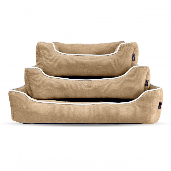 Beige Corduroy Luxury Dog Bed - RichPaw