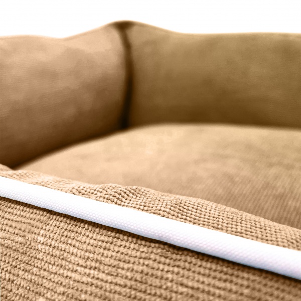 Beige Corduroy Luxury Dog Bed - RichPaw