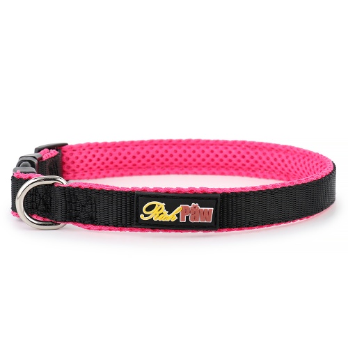Pink Nylon Mesh Dog Collar - richpaw.co.uk/