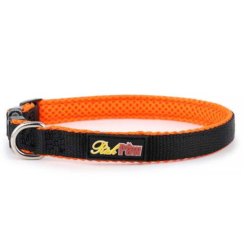 Orange Nylon Mesh Dog Collar - RichPaw