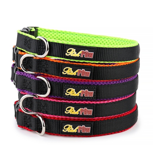 Orange Nylon Mesh Dog Collar - richpaw.co.uk/