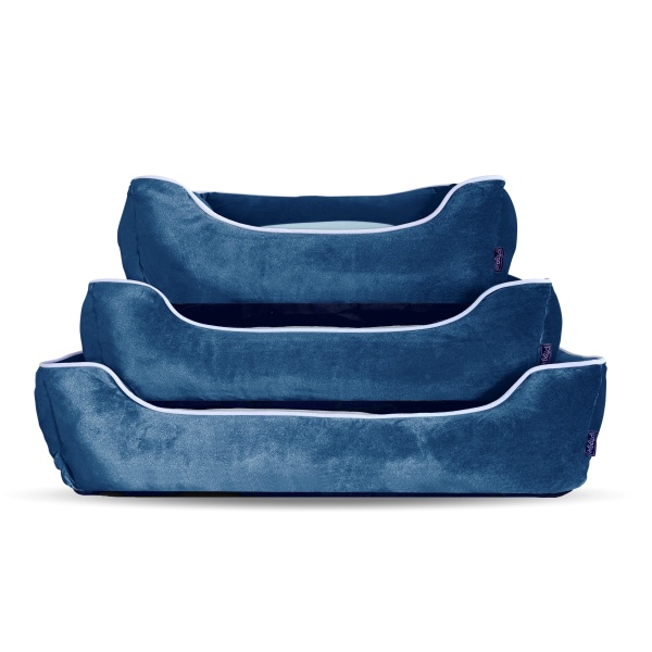 Luxe Blue Velvet Dog Bed - richpaw.co.uk/