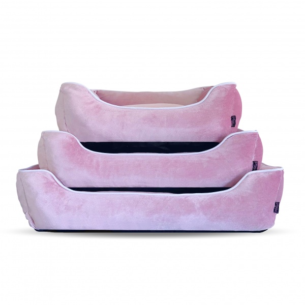 Luxe Pink Velvet Dog Bed - RichPaw