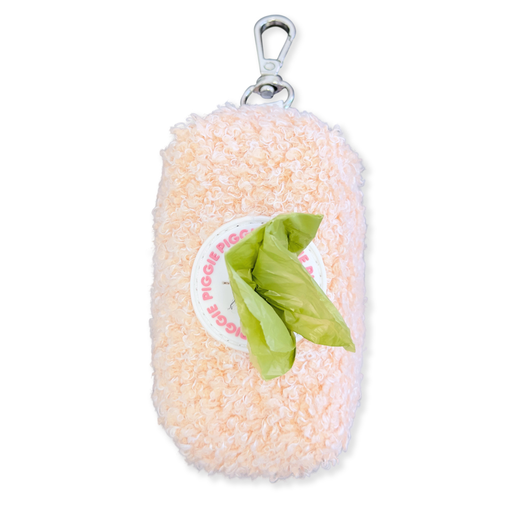 Pink Teddy Fleece Poop Bag Holder - RichPaw